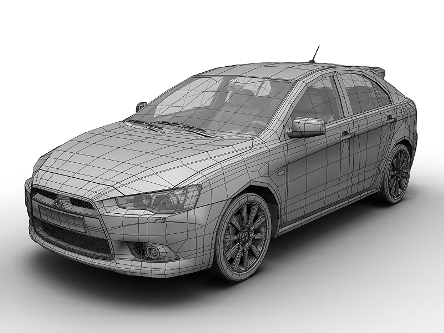 mitsubishi lancer 3d obj