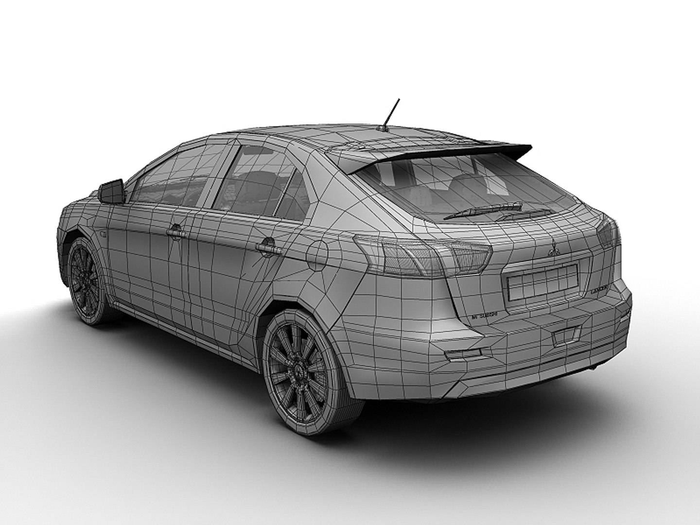 mitsubishi lancer 3d obj
