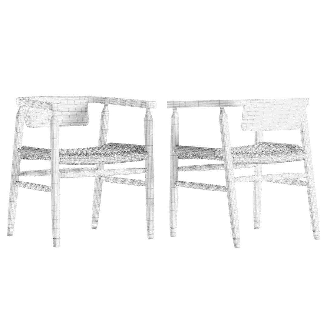 3D Flexform Doris Chair Desco Table Dining Set Model - TurboSquid 1978134