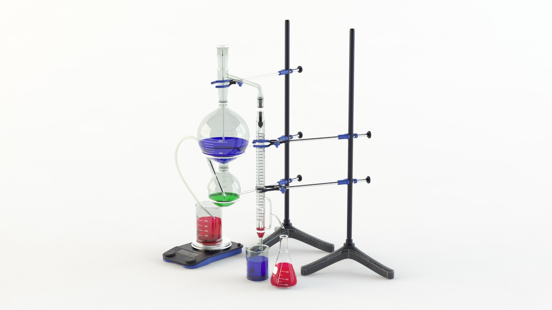 Lab distillation equipment model - TurboSquid 1507478