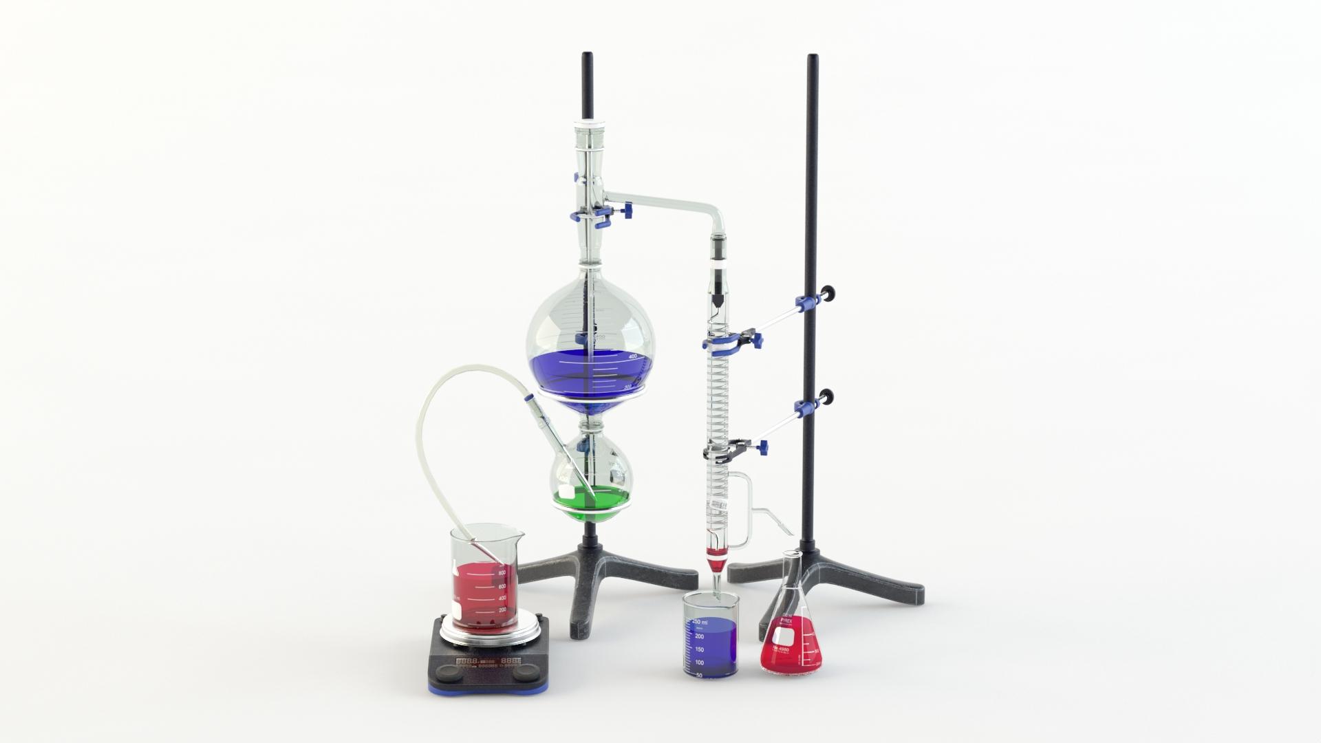 Lab distillation equipment model - TurboSquid 1507478