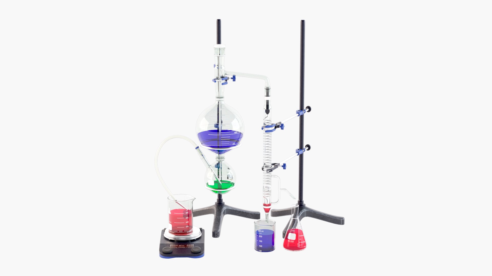 Lab distillation equipment model - TurboSquid 1507478