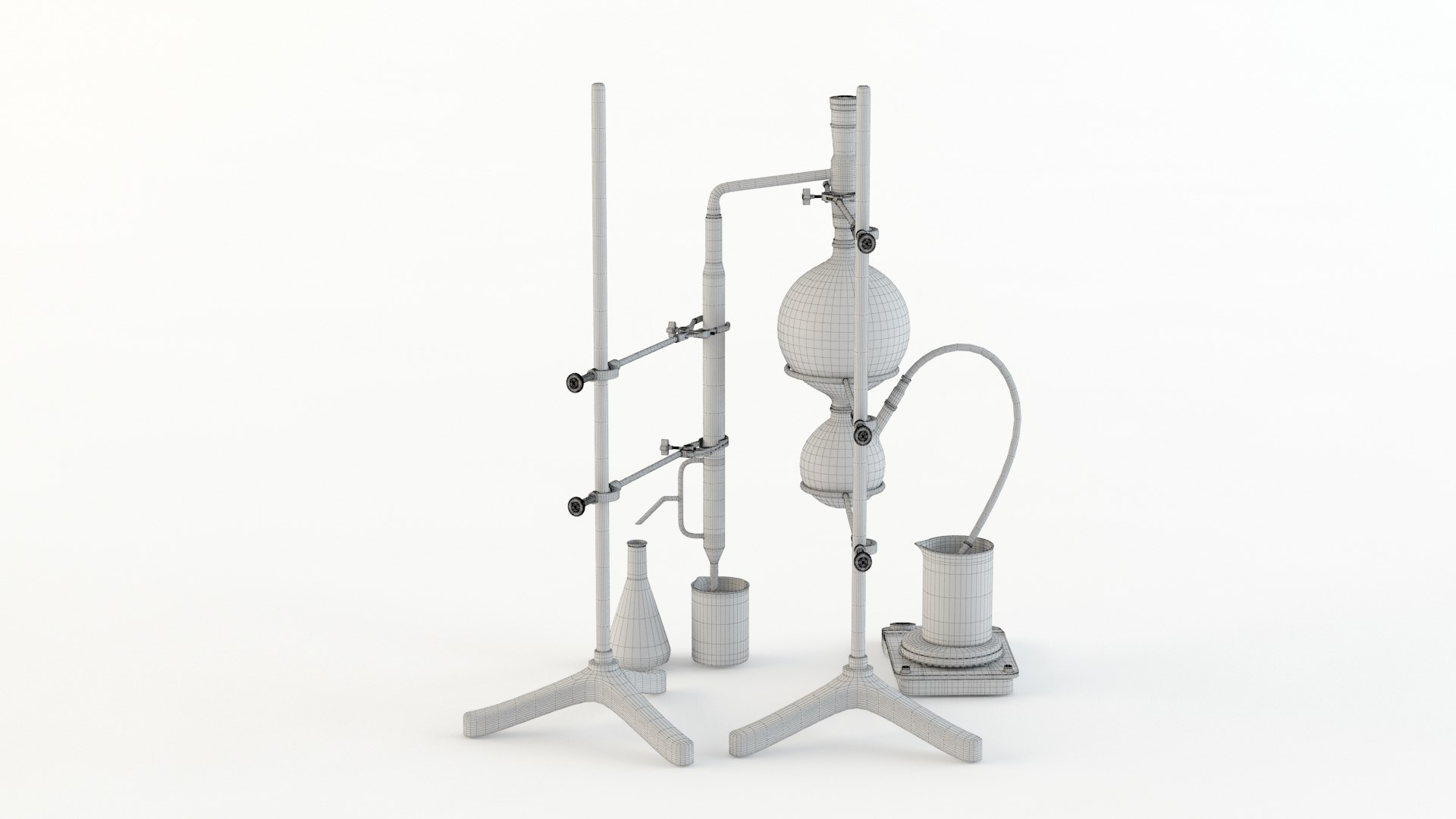 Lab distillation equipment model - TurboSquid 1507478