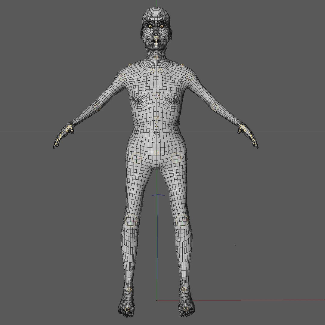 realistic base mesh old 3d model