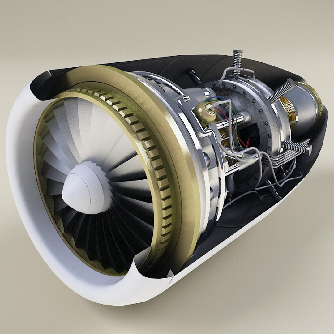aircraft jet engine 3d model