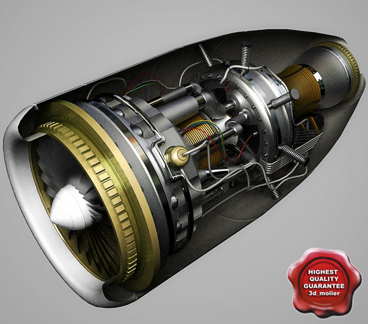 aircraft jet engine 3d model