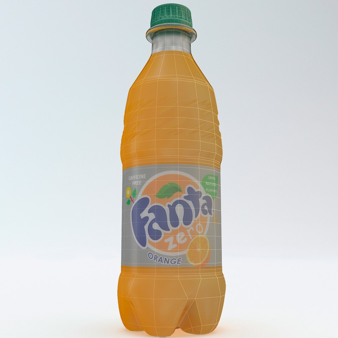 Fanta Orange Zero Bottle 3d Lwo