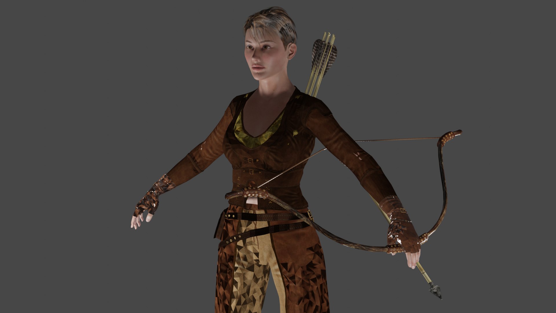 3D hunter woman - TurboSquid 1954046