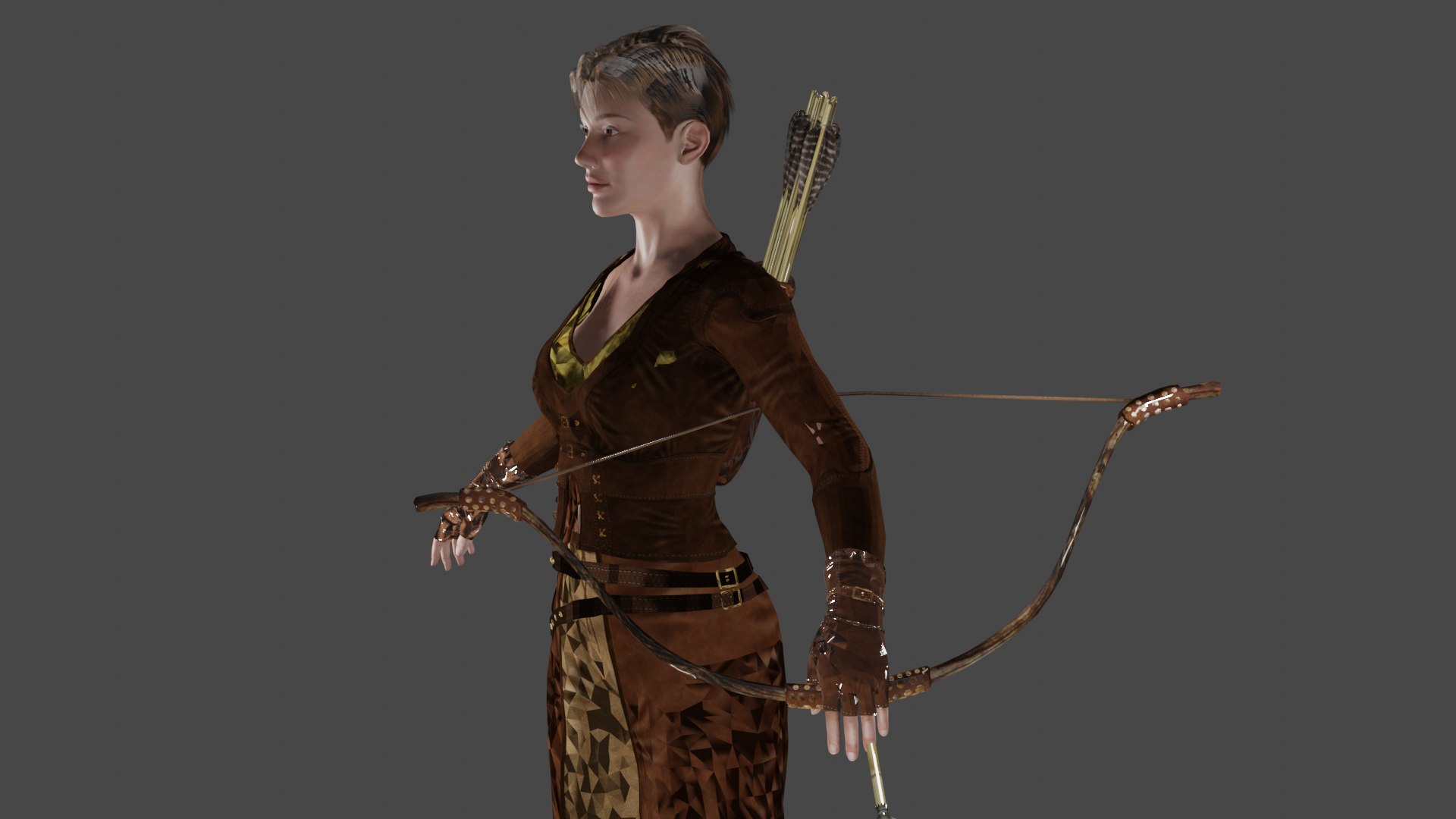 3D hunter woman - TurboSquid 1954046