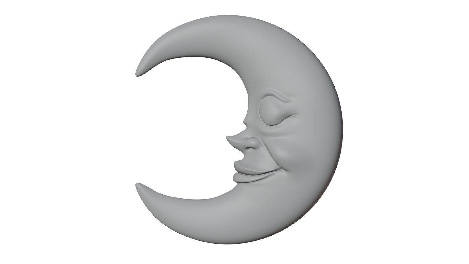 3D Stylized Cartoon Sculped High Poly Moon - TurboSquid 2356643