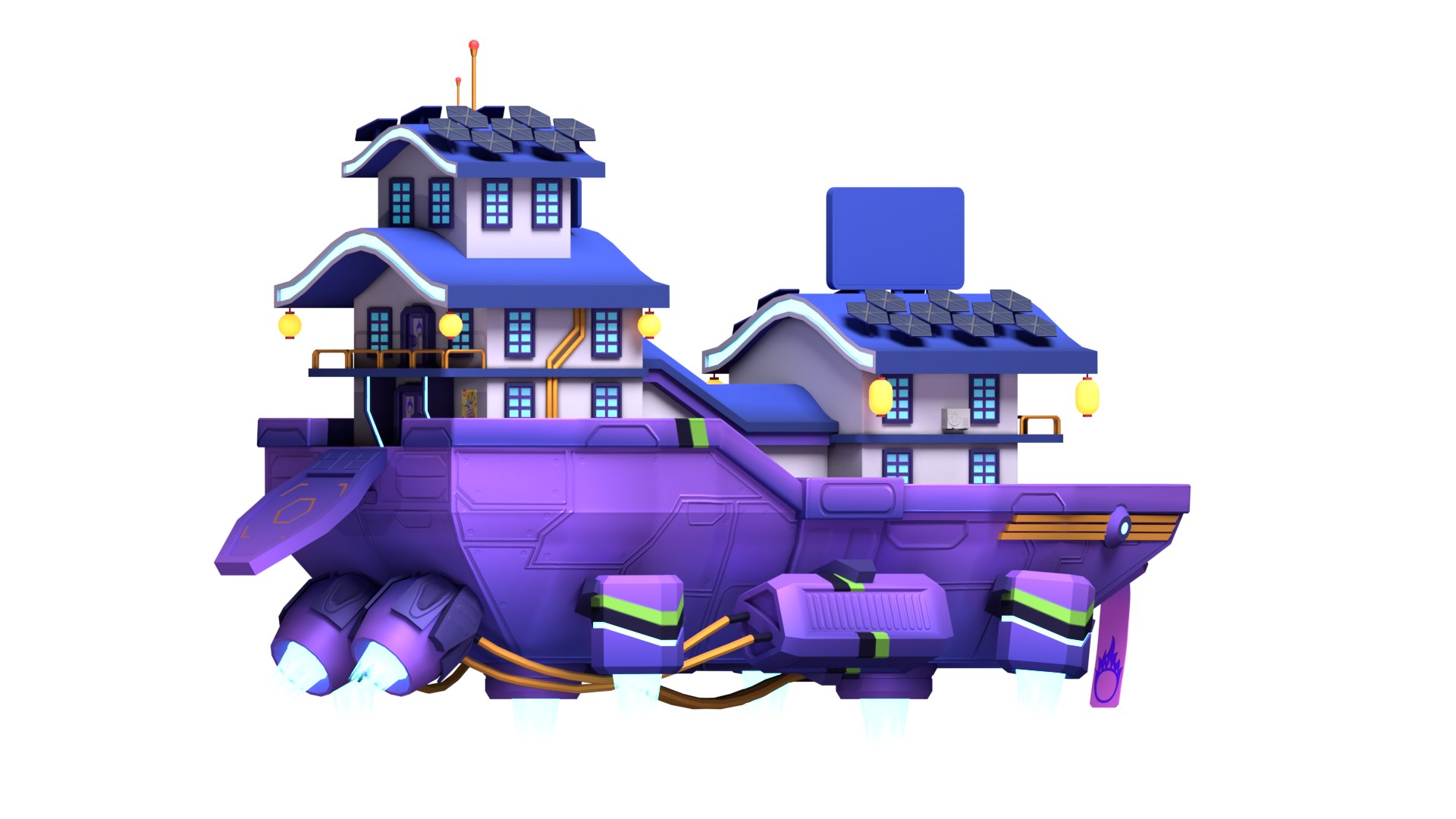 Sci-fi Ship - HOTEL 3D Model - TurboSquid 2107806