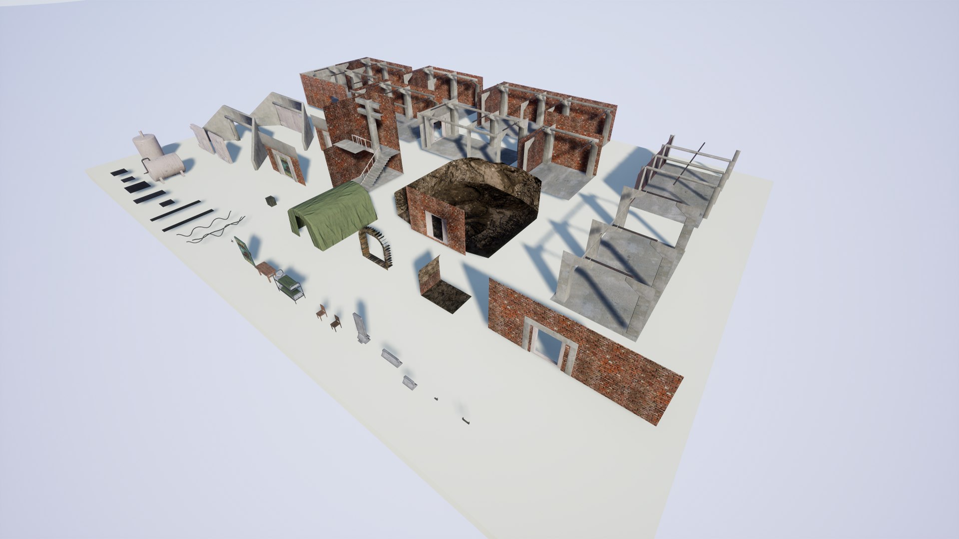 3D Model Military Modular Bunker With Props - TurboSquid 1790084