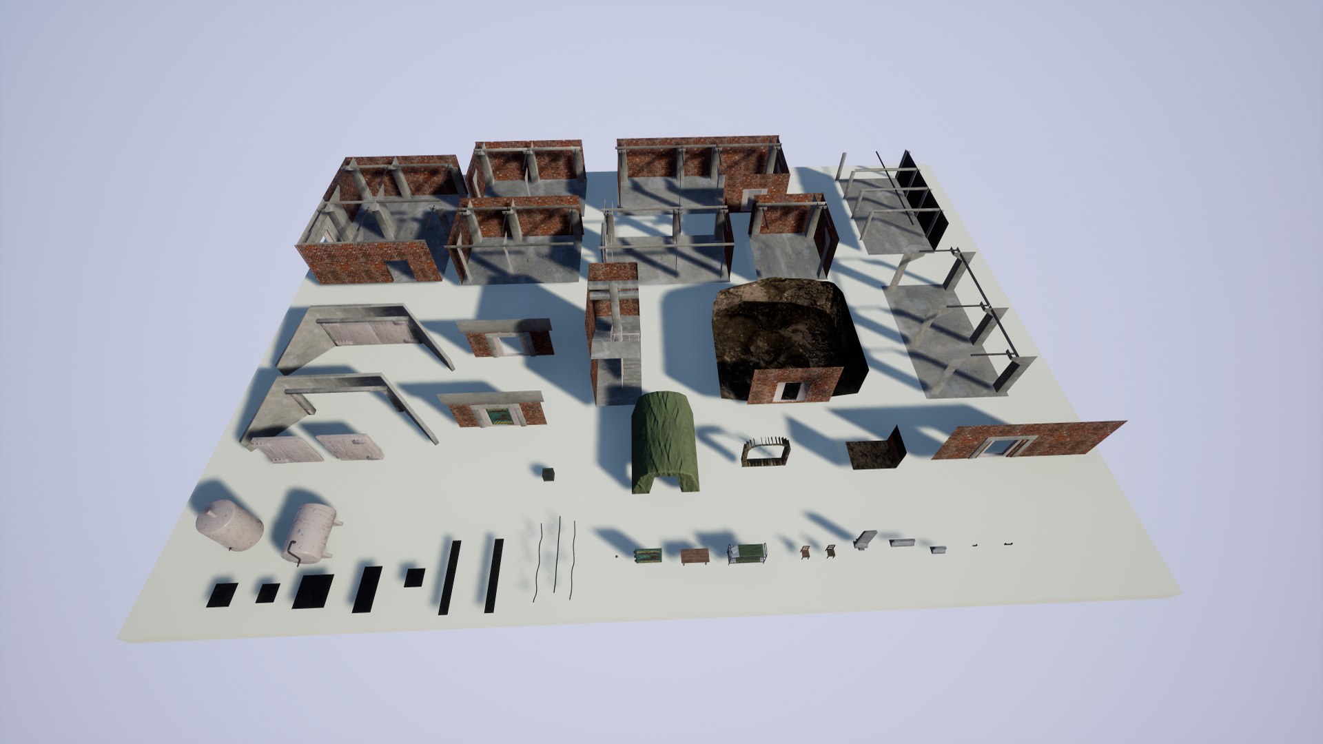 3D Model Military Modular Bunker With Props - TurboSquid 1790084