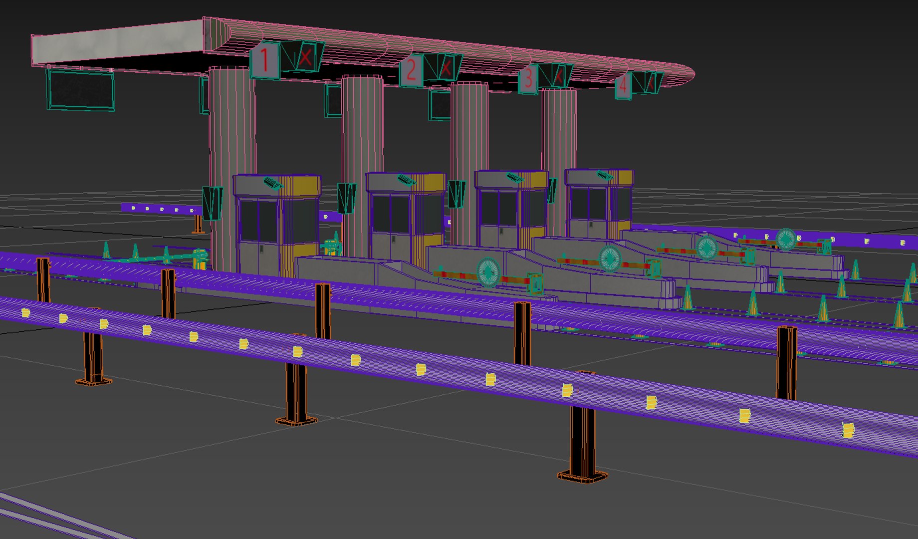 3D Model Highway Toll Gate - TurboSquid 1318271