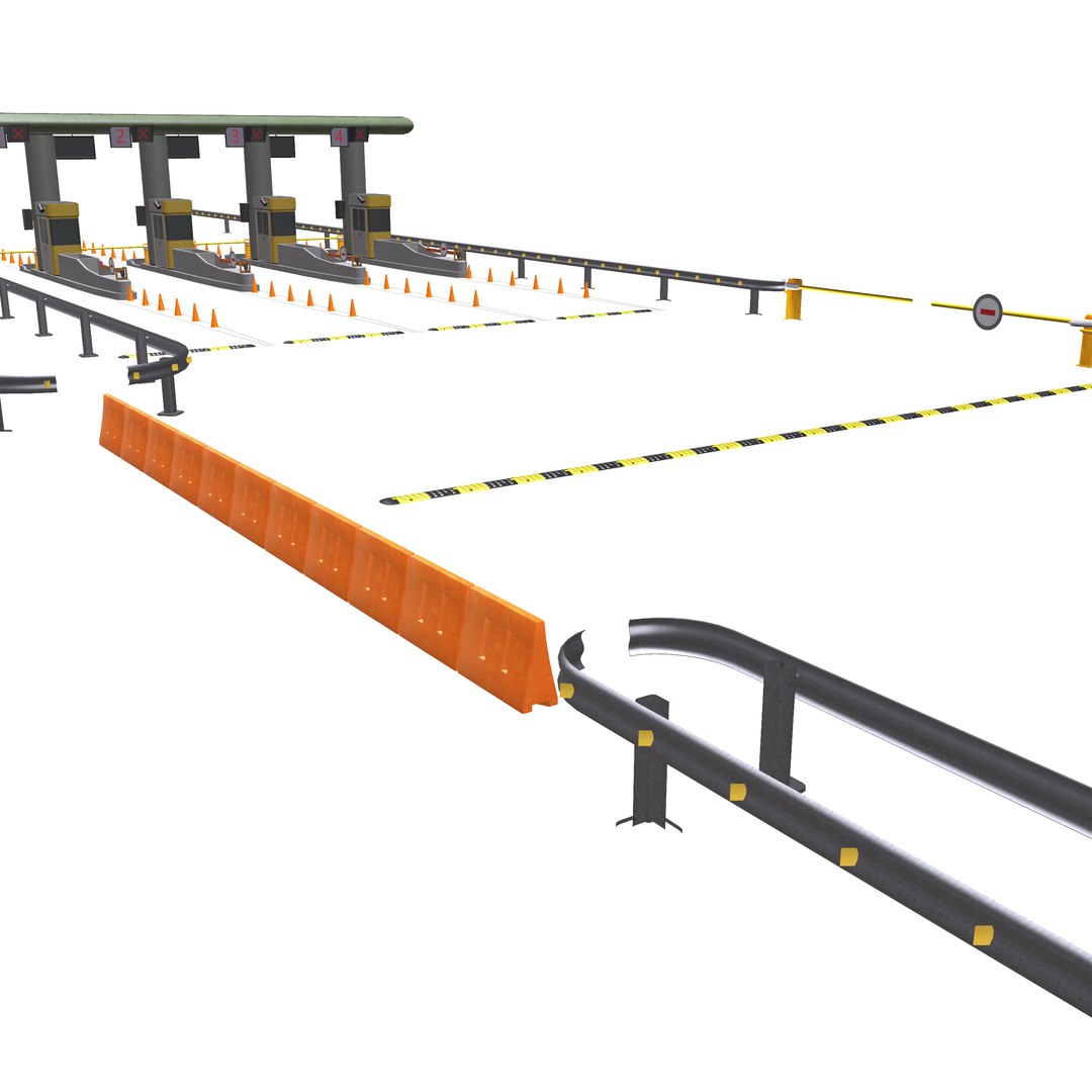 3D Model Highway Toll Gate - TurboSquid 1318271