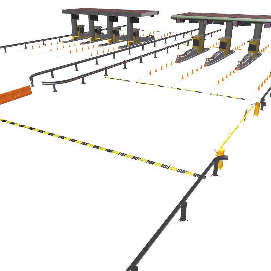 3D Model Highway Toll Gate - TurboSquid 1318271