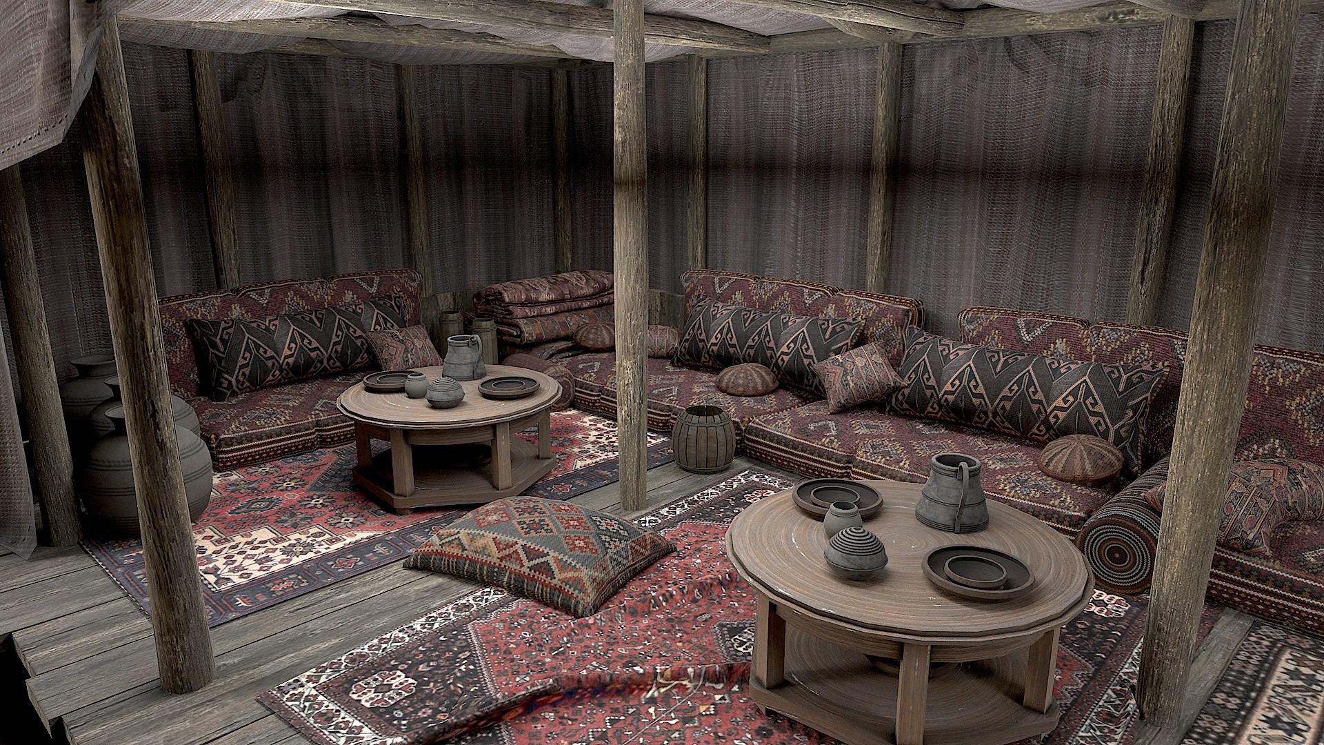 Old Traditional Eastern Nomads Tent 2 Model - TurboSquid 2360419