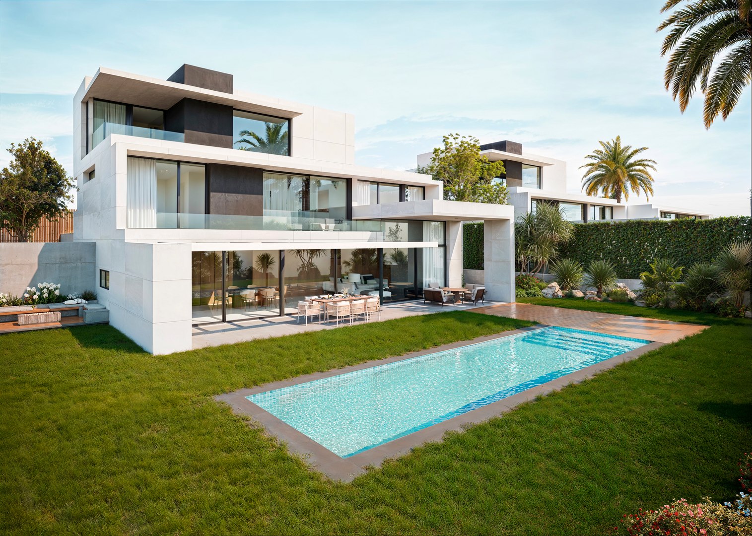 3D Modern Luxury Single-Family House With Pool 3D Scene L 3ds Max And Corona Renderer Day And ...
