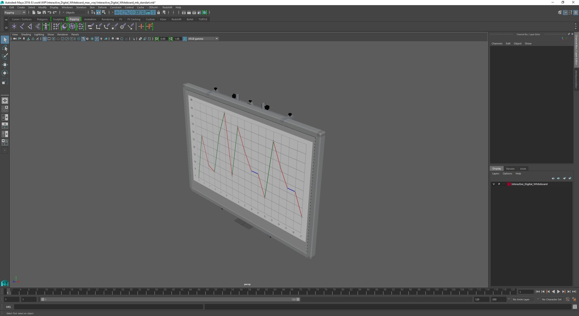 3D Model Interactive Digital Whiteboard - TurboSquid 2287581