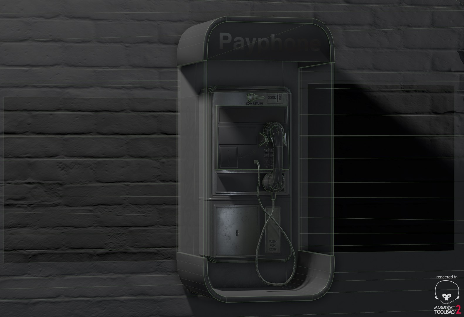 3d Environment Payphone Model