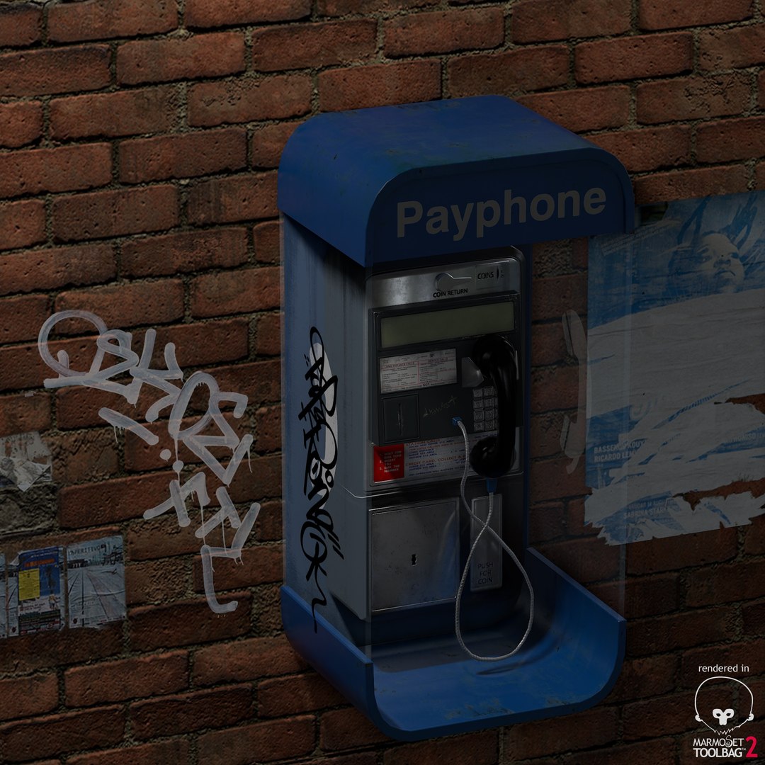 3d Environment Payphone Model