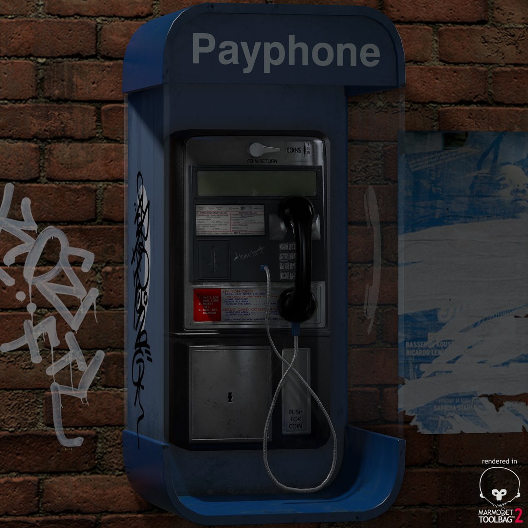 3d Environment Payphone Model