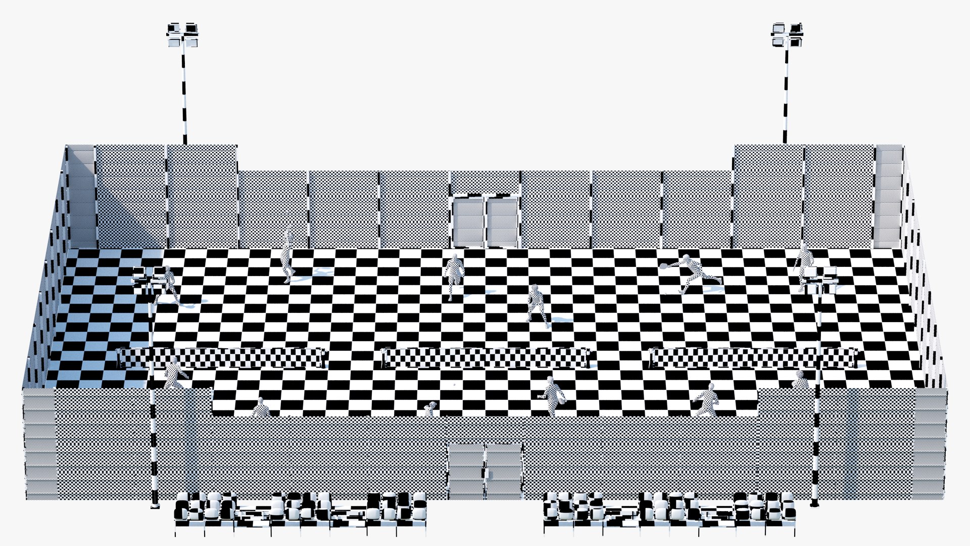 3D Pickleball With Players Model - TurboSquid 2388227