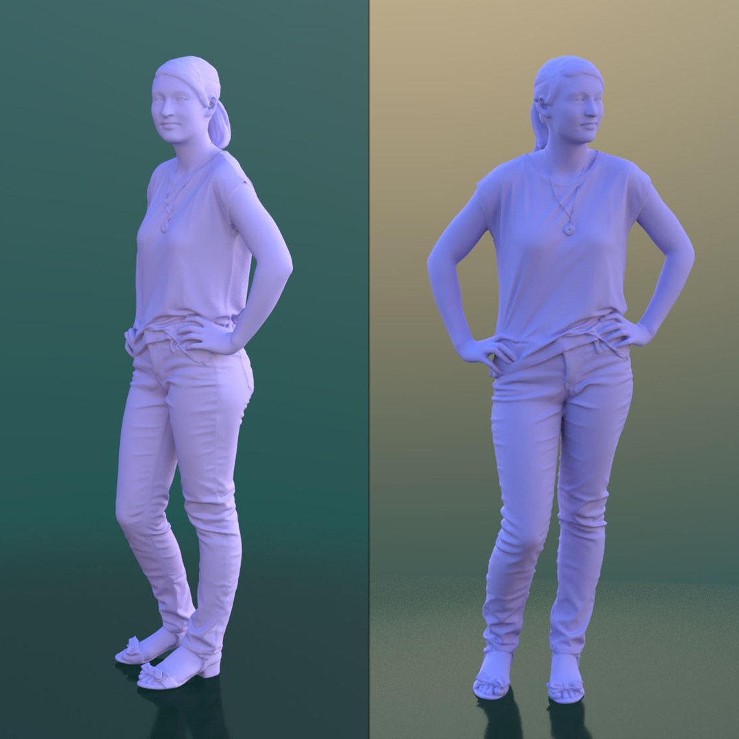 3D Model 10523 Svenja - Standing Casual Woman Hands On Hips ...