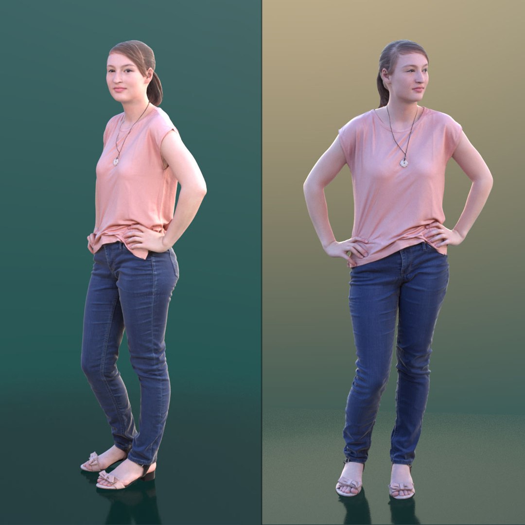 3D Model 10523 Svenja - Standing Casual Woman Hands On Hips ...