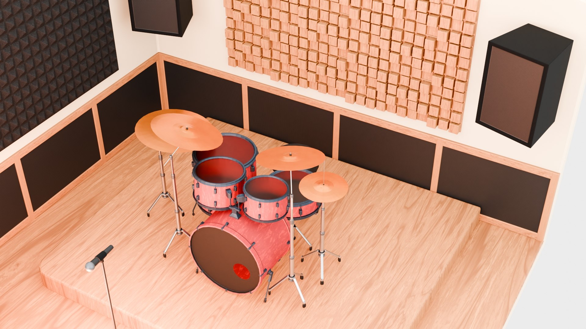 Rehearsal Recording Music Studio Room 3D Model - TurboSquid 2226940
