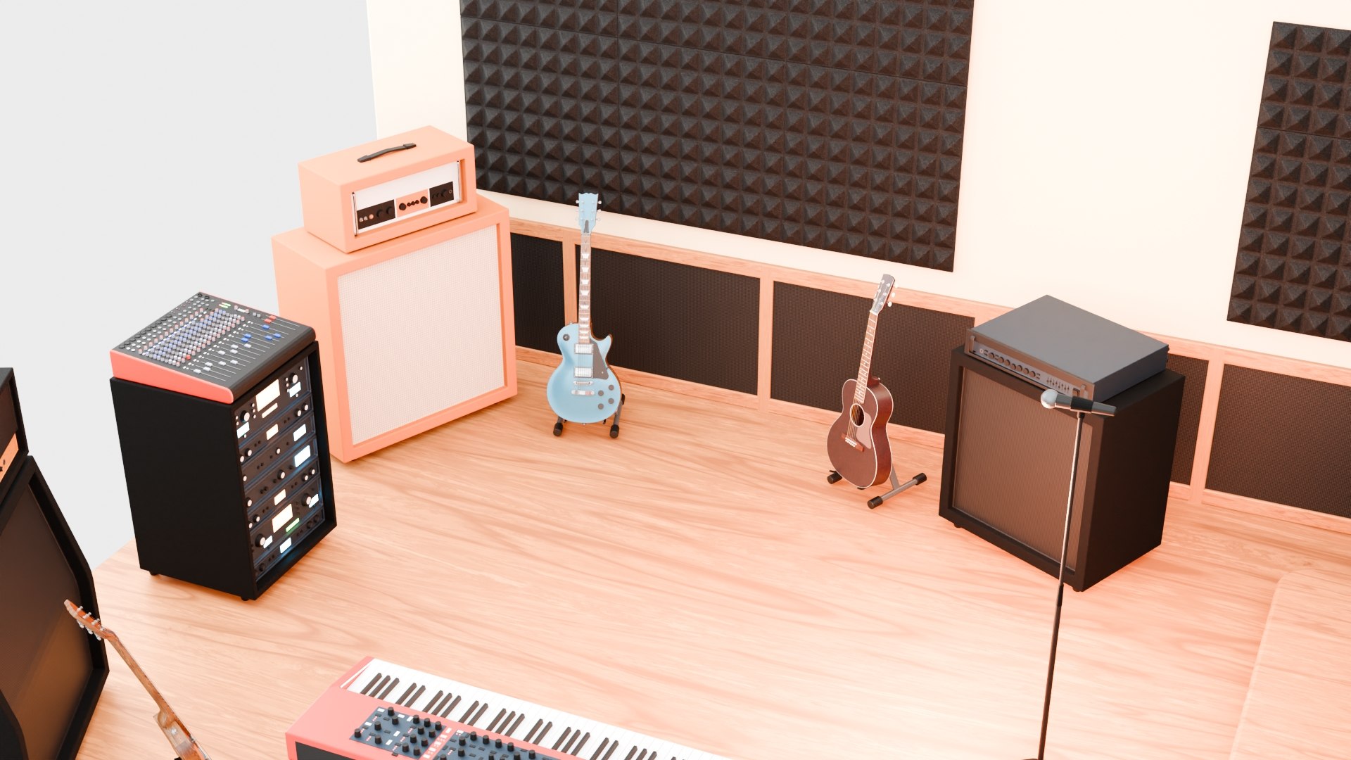 Rehearsal Recording Music Studio Room 3D Model - TurboSquid 2226940