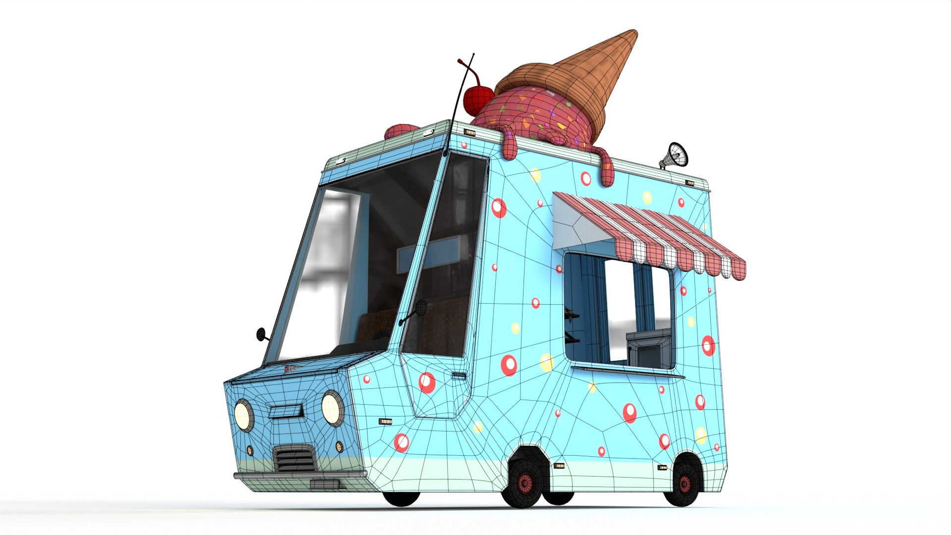 Cartoon Ice Cream Car 3D - TurboSquid 1620594