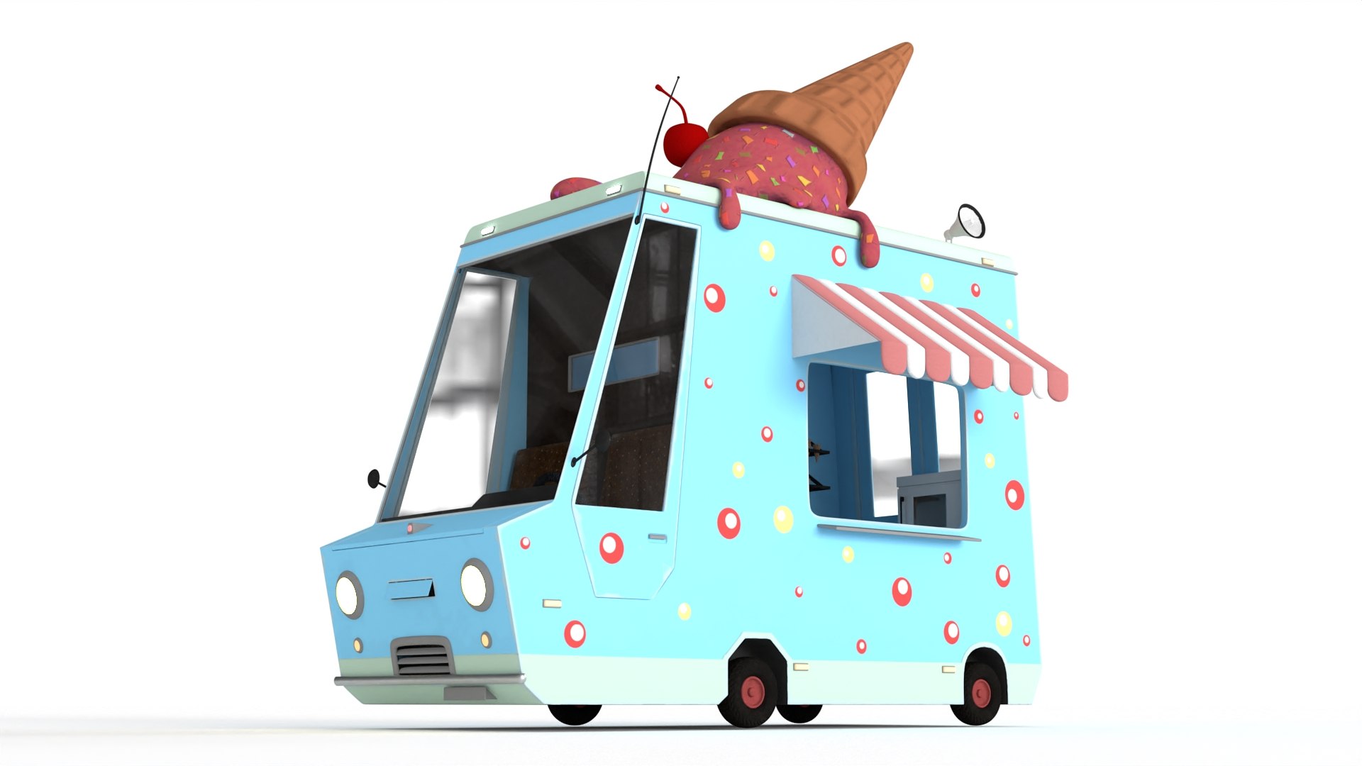 Cartoon Ice Cream Car 3D - TurboSquid 1620594
