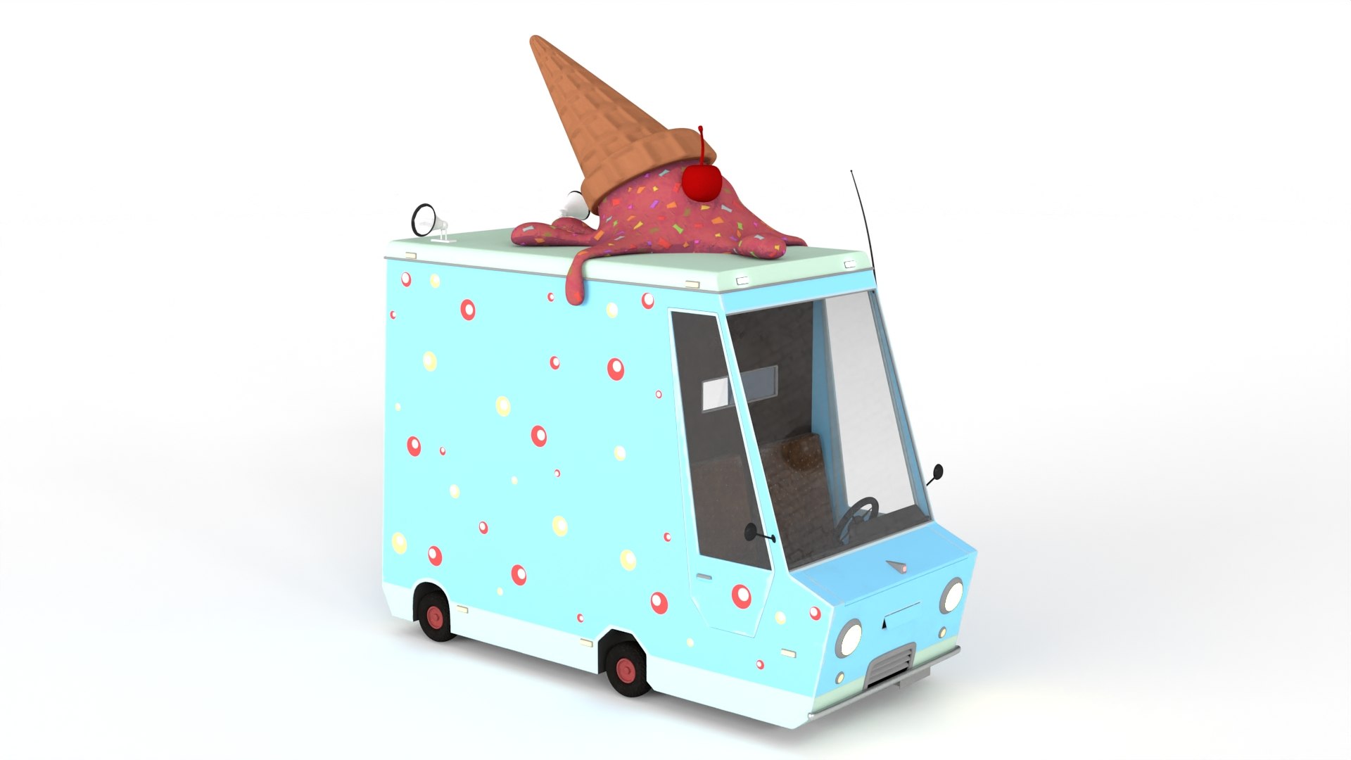 Cartoon Ice Cream Car 3D - TurboSquid 1620594
