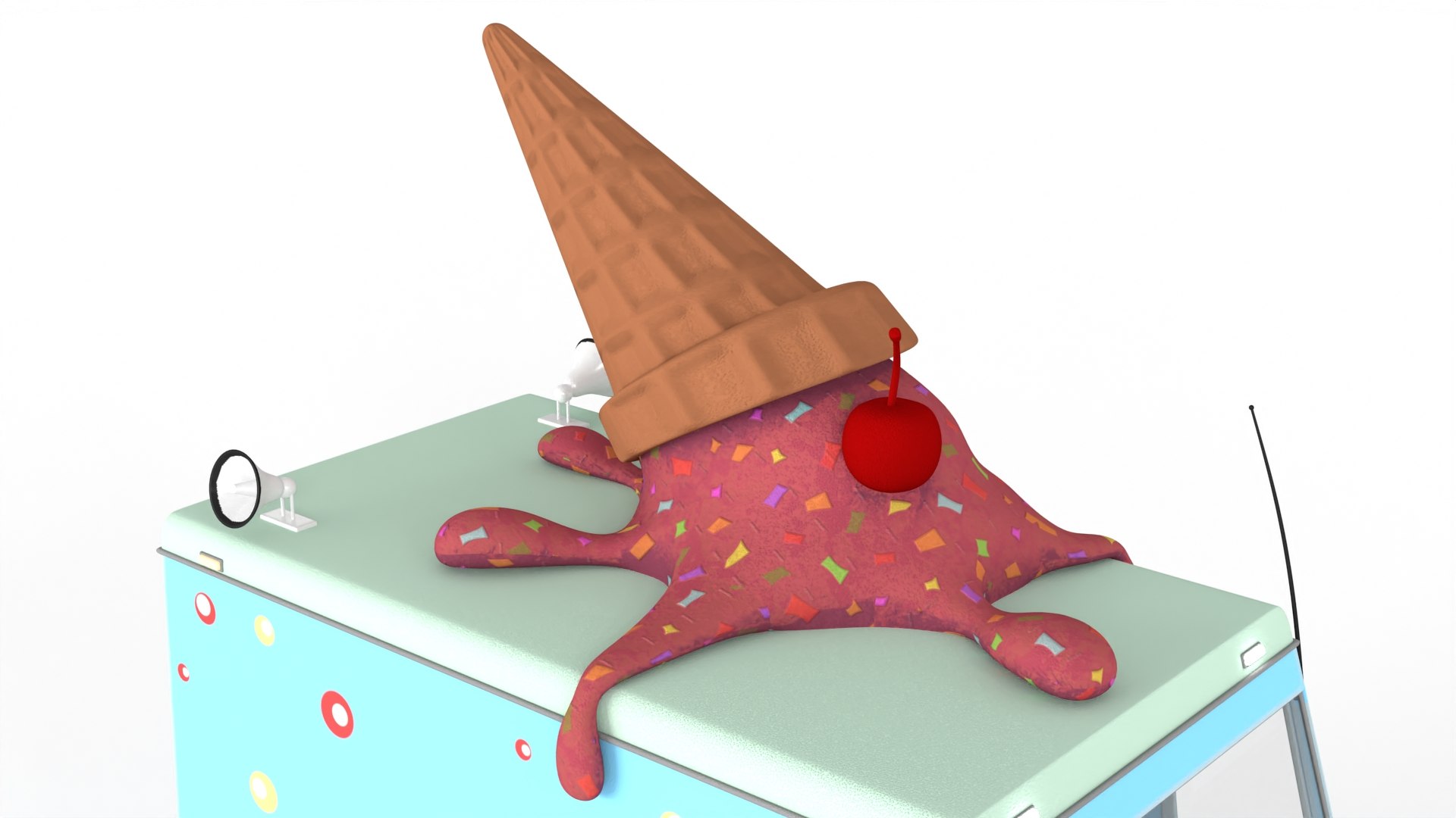 Cartoon Ice Cream Car 3D - TurboSquid 1620594