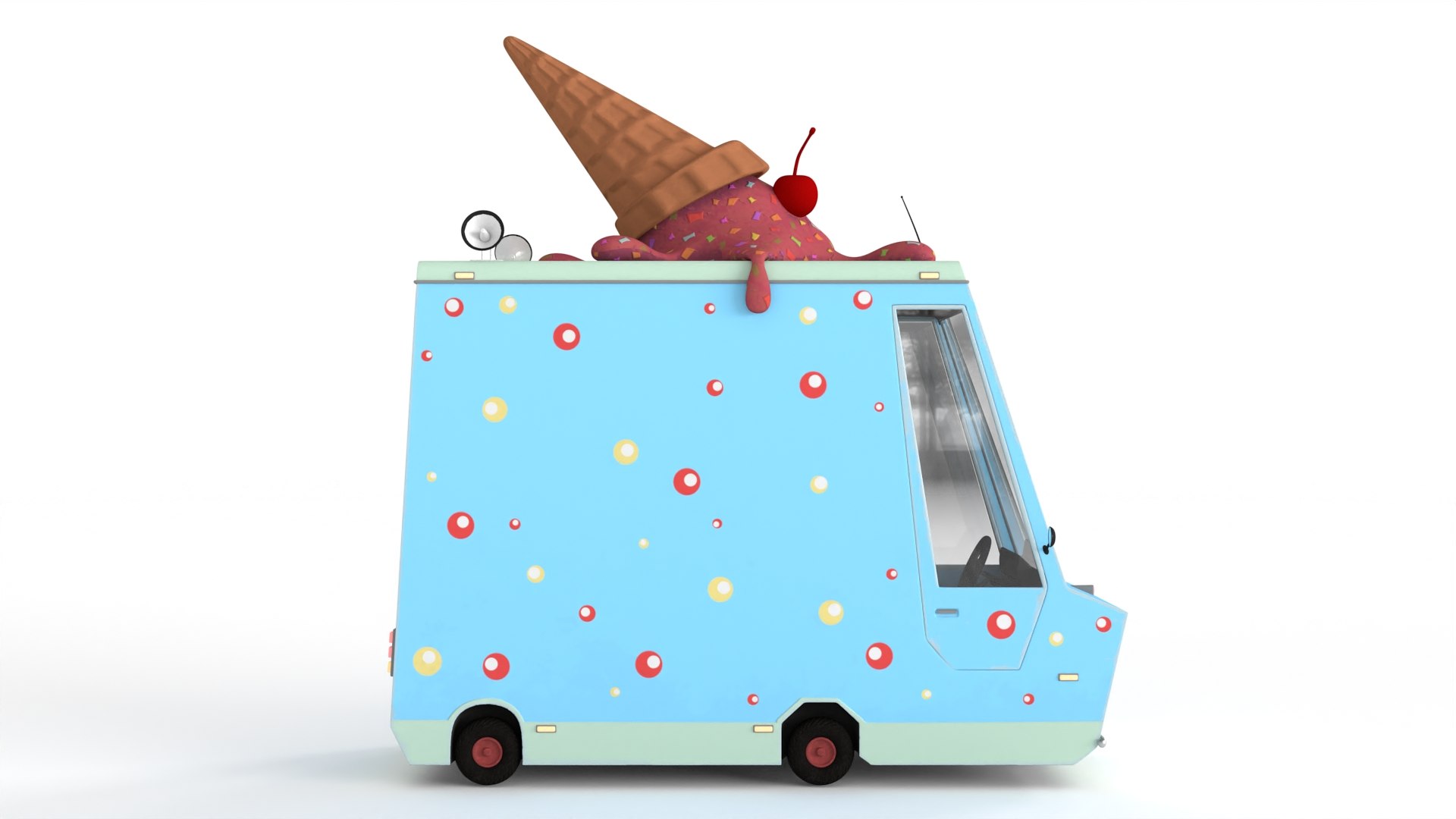 Cartoon Ice Cream Car 3D - TurboSquid 1620594
