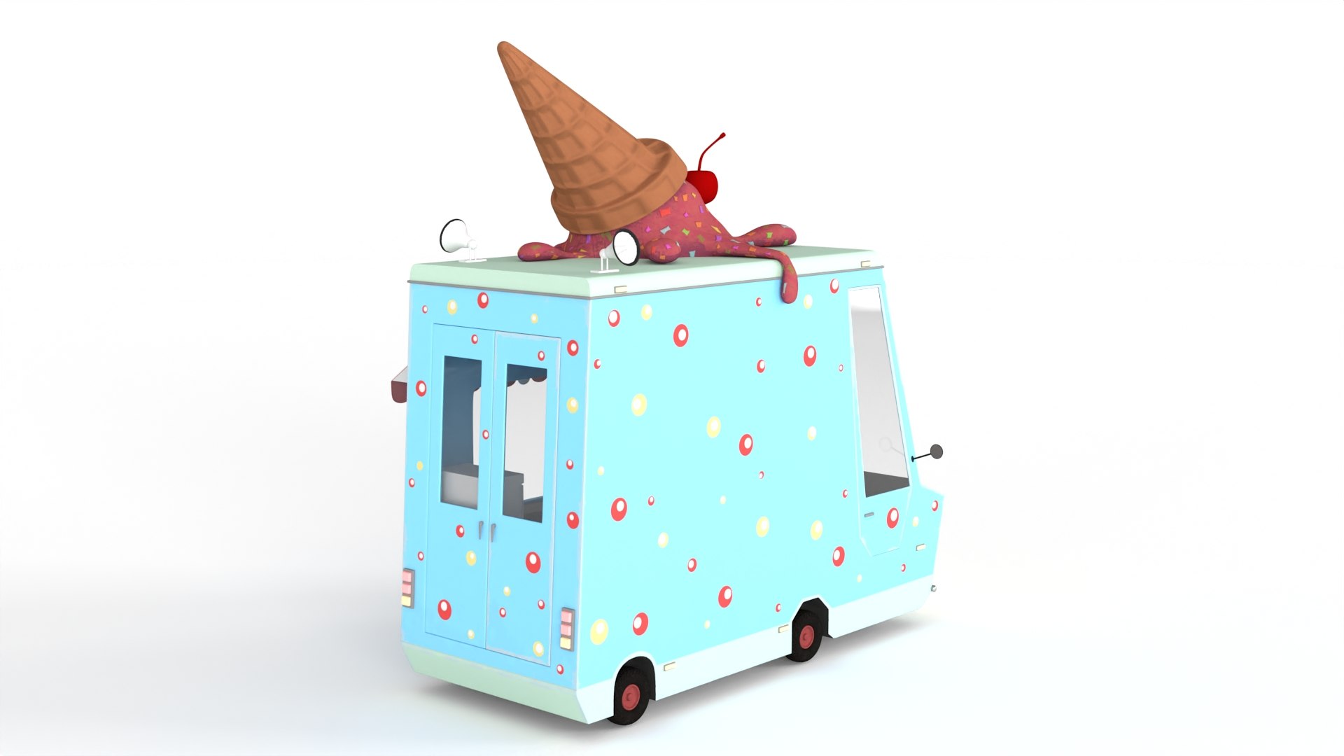 Cartoon Ice Cream Car 3D - TurboSquid 1620594