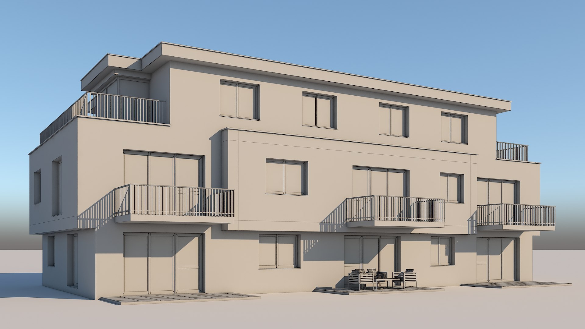 Realistic Apartment Building Model - TurboSquid 1658176