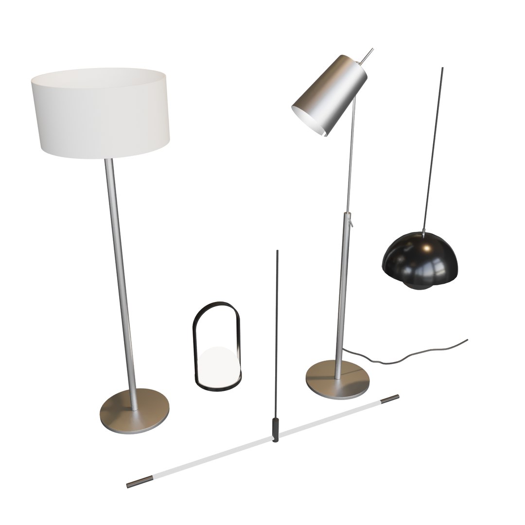 5 different modern lights model - TurboSquid 1544106