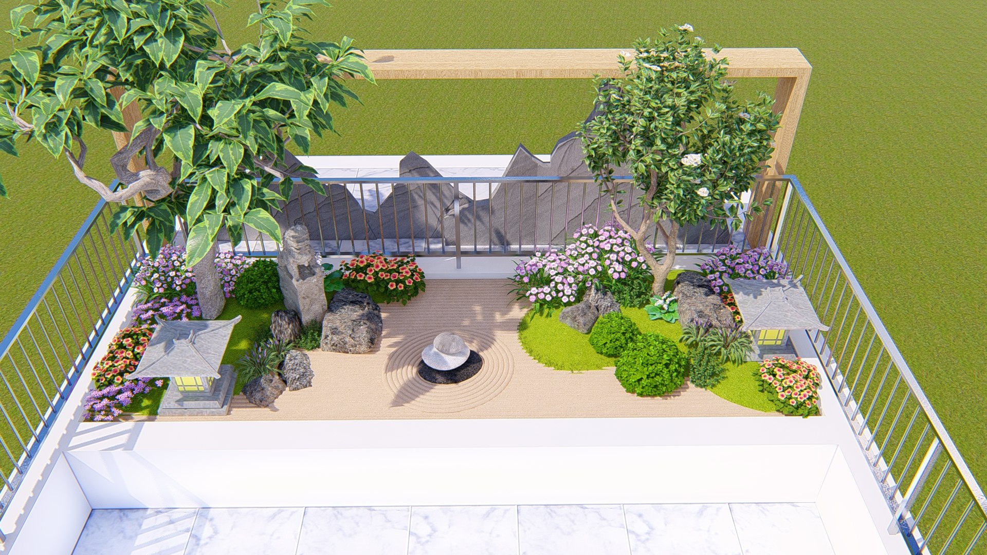 3D TERRACE GARDEN LANDSCAPE-JAPAN - TurboSquid 2170040