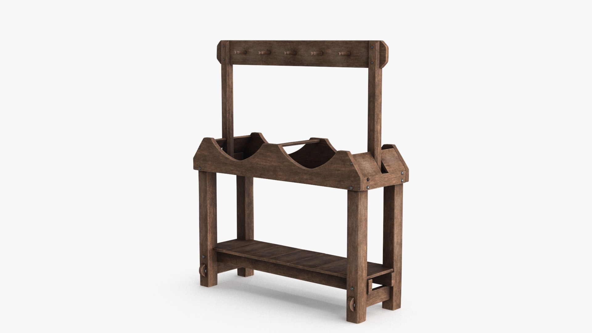 3D Floorstanding Double Barrel Stand - TurboSquid 2051077