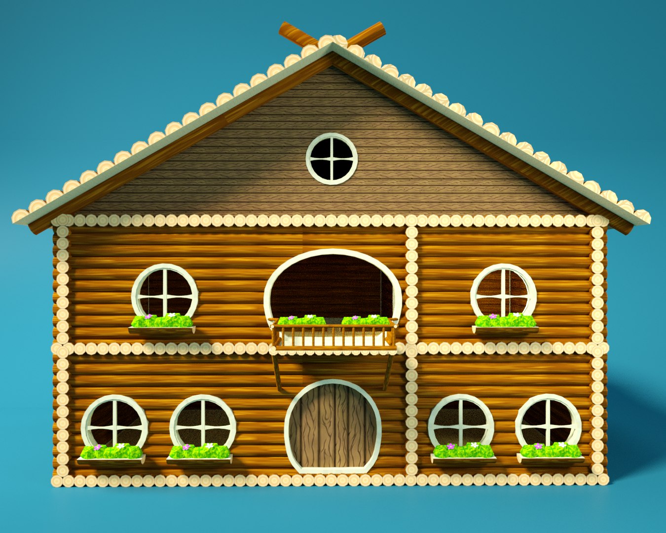 3D model cartoon wooden house school - TurboSquid 1398710