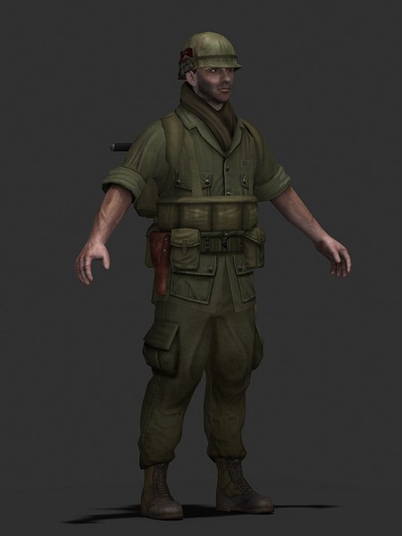3d german zombie man