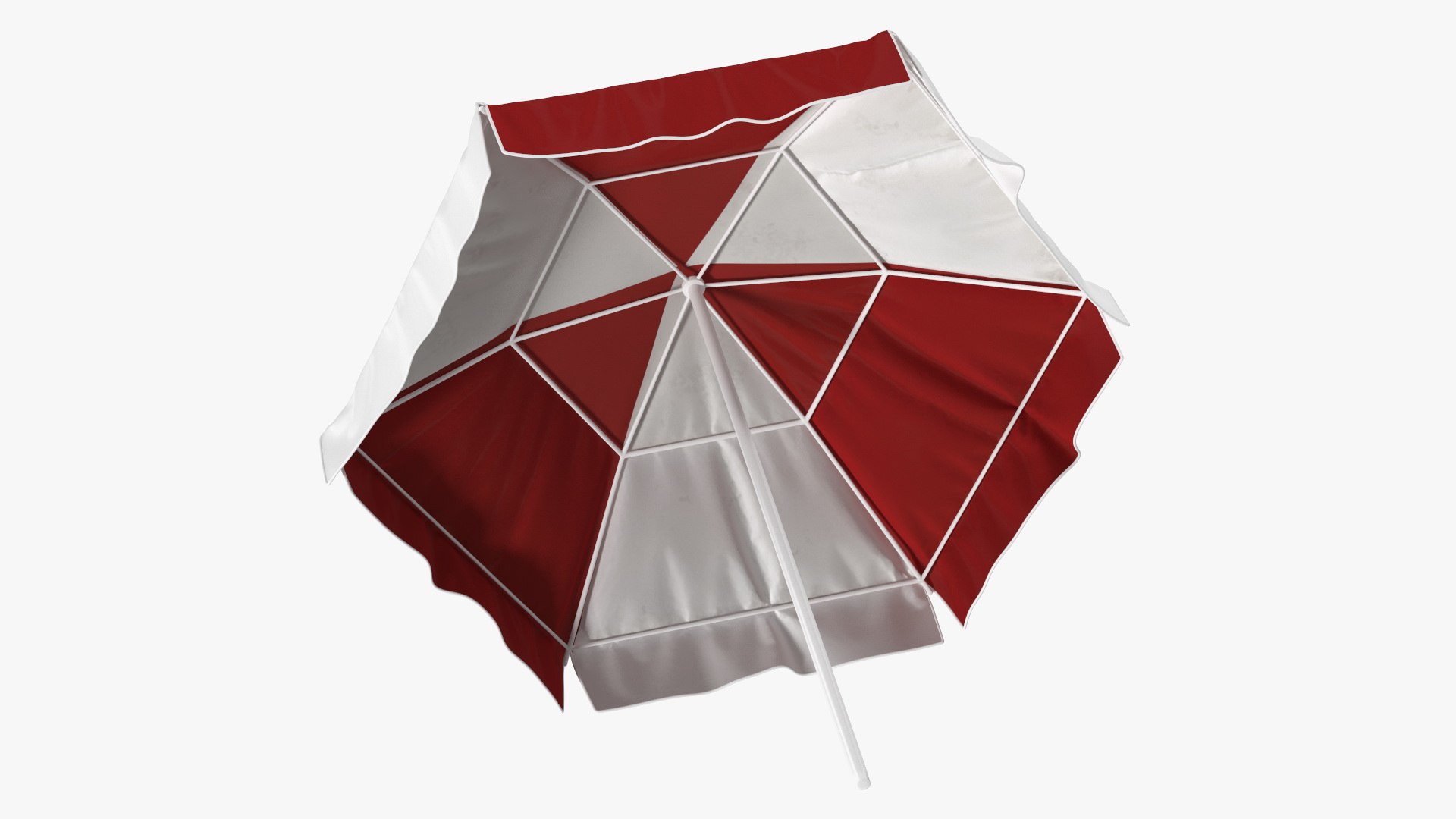 3D Red And White Garden Umbrella - TurboSquid 2136387