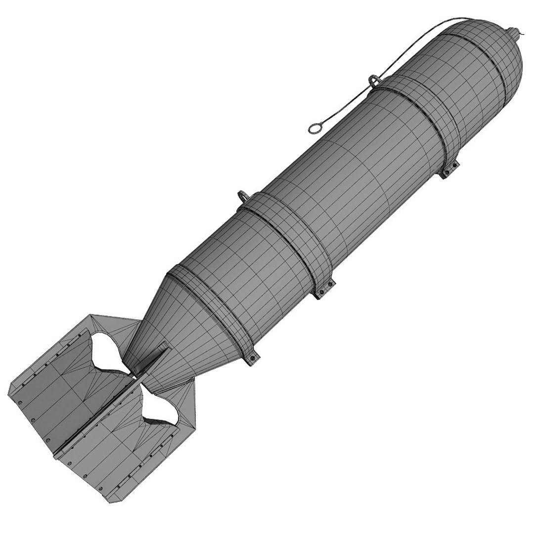 3d Ww2 Bomb Photo Flash Model