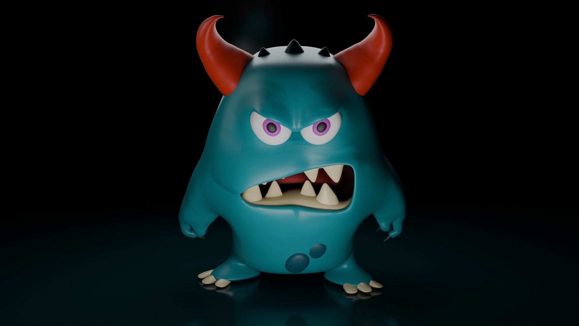 3D BlueBite Mini Monster Cartoon Character - TurboSquid 2240114