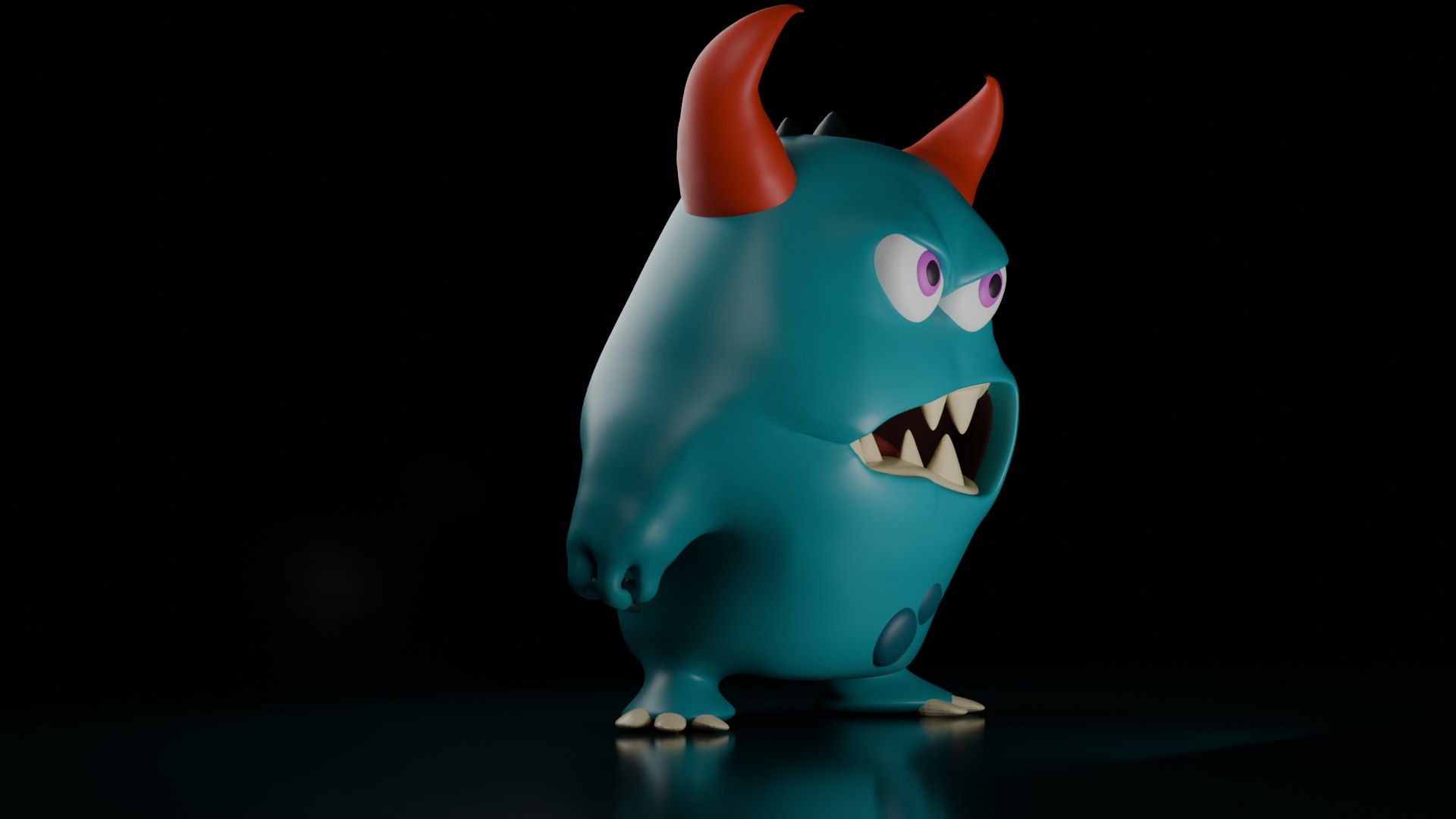 3D BlueBite Mini Monster Cartoon Character - TurboSquid 2240114