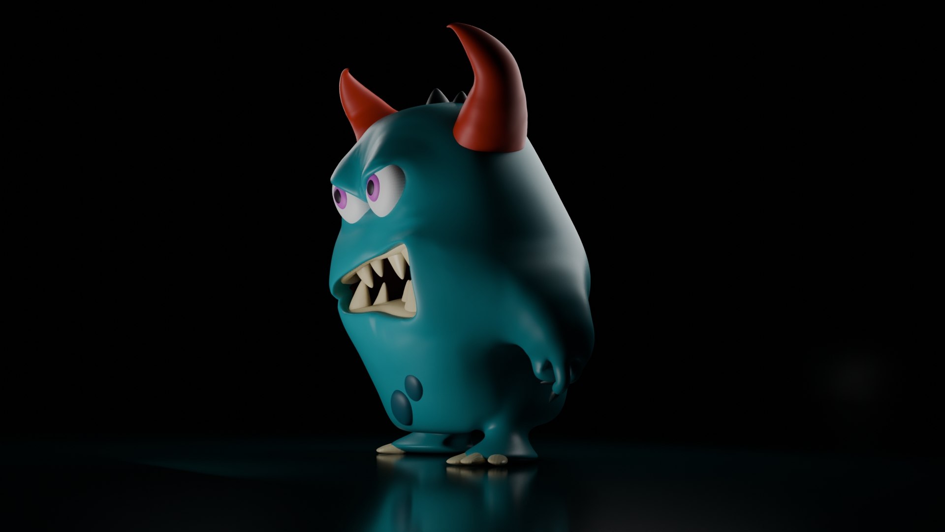 3D BlueBite Mini Monster Cartoon Character - TurboSquid 2240114