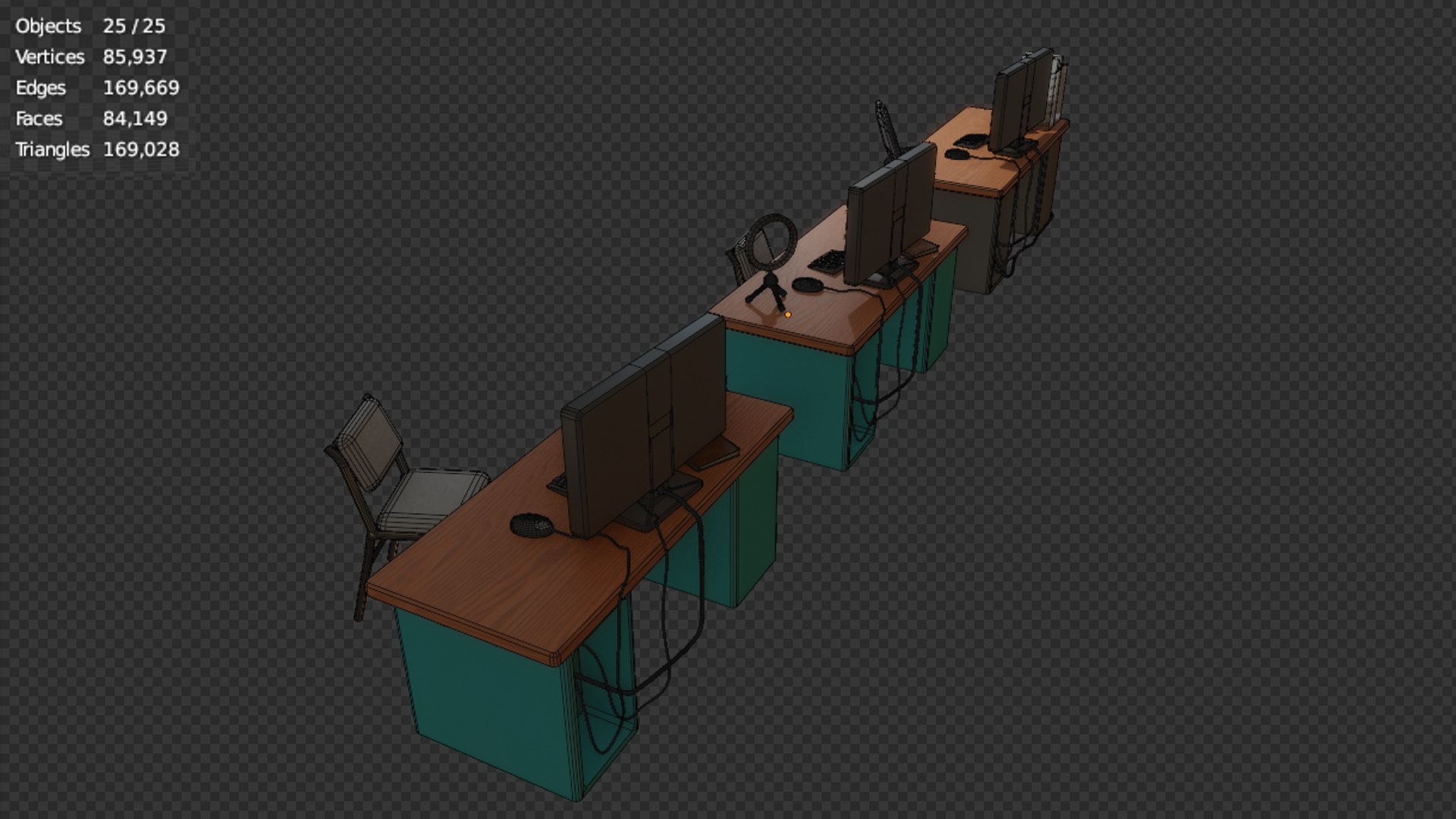 3D Cartoon 3d Table 3 Types Office Boy Girl Lowpoly Realtime Low-poly ...