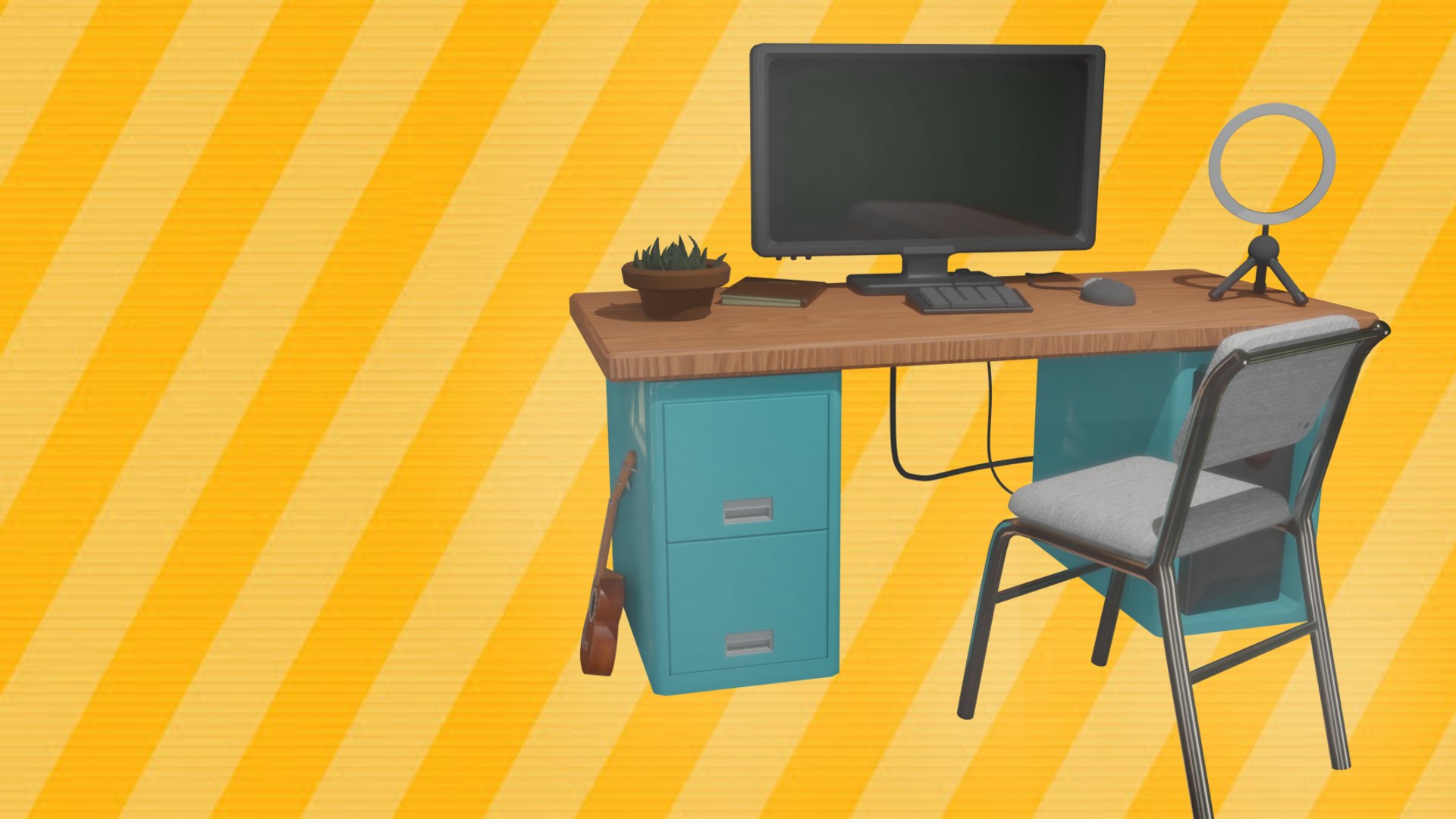 3D Cartoon 3d Table 3 Types Office Boy Girl Lowpoly Realtime Low-poly ...